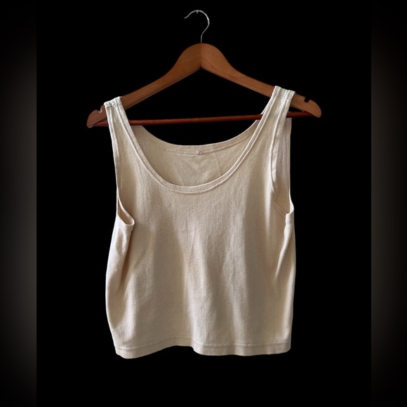 Tops | Vintage Cream Colored Crop Tank | Poshmark